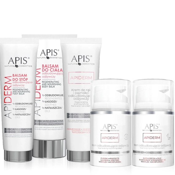 Apis ZESTAW APIDERM Odbudowująco-odżywcze kremy i balsamy po chemio- i ...